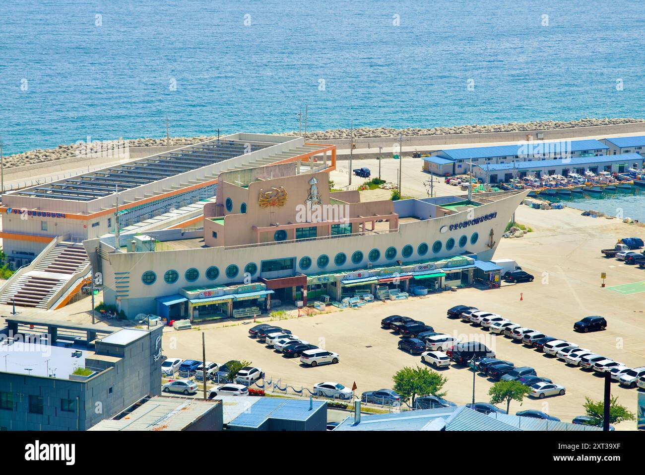 Uljin County, South Korea - July 27th, 2024: An aerial view of the Hupo ...