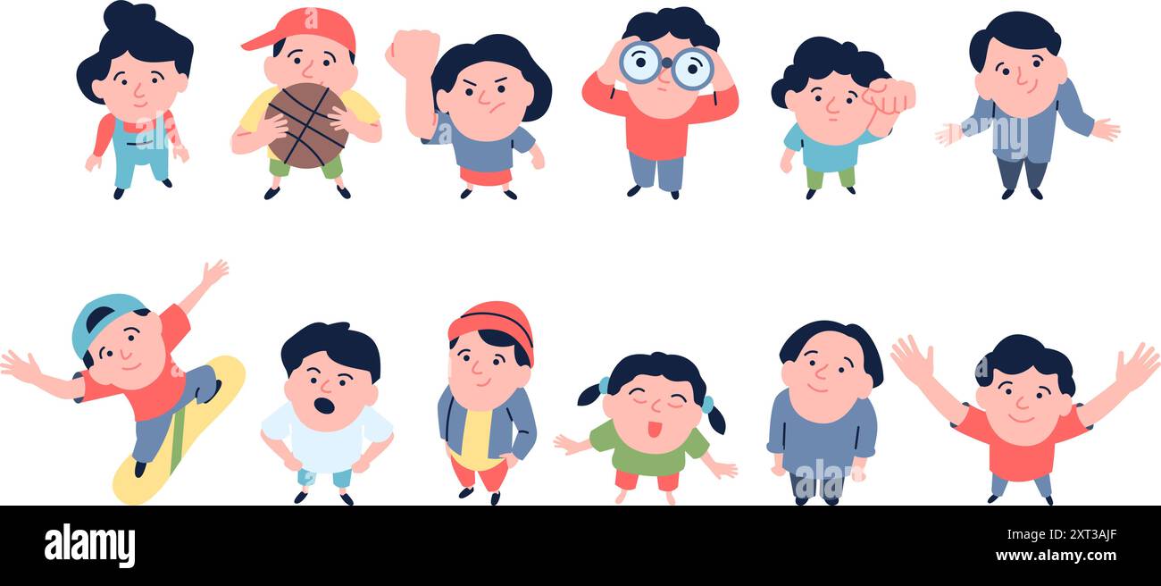 Group white shirt children Stock Vector Images - Alamy