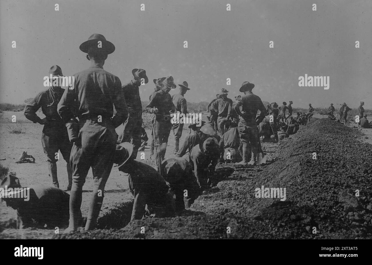 16th Inf. Intrenching at Colonia Dublan, between c1915 and c1920 Stock ...
