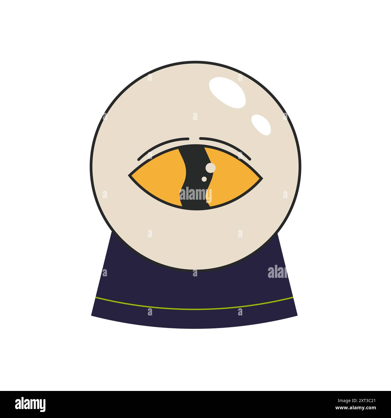 Retro magic ball, fortune telling. Isolated on white vector ...