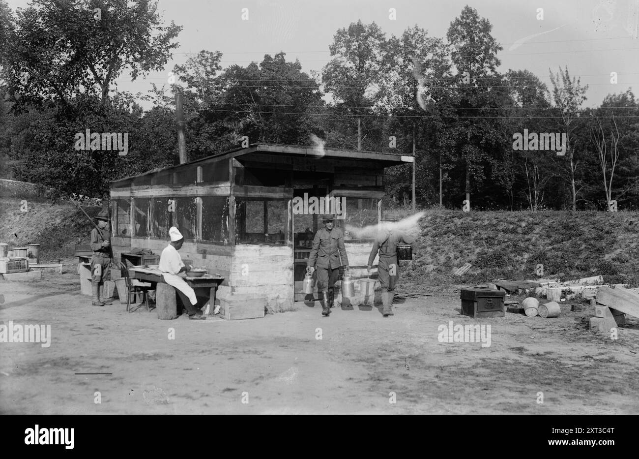 Cooking post on aqueduct, between c1915 and c1920 Stock Photo - Alamy