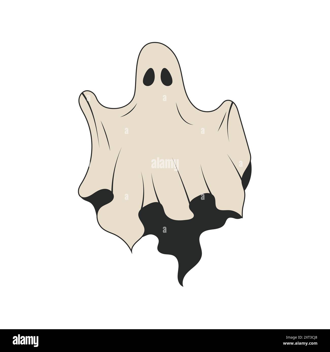 Retro Halloween Ghost. Isolated on white vector illustration Stock ...