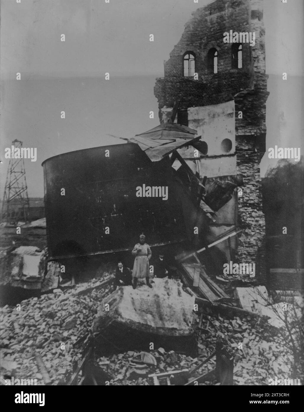 Lodz -- Water Tower wrecked by shells, between c1914 and c1915. Shows a ...