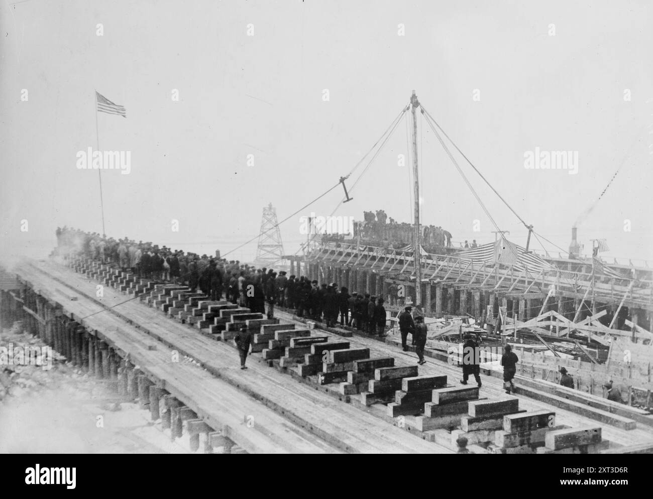 Submarine Co. yard, Newark, between c1915 and c1920. Shows the Newark ...