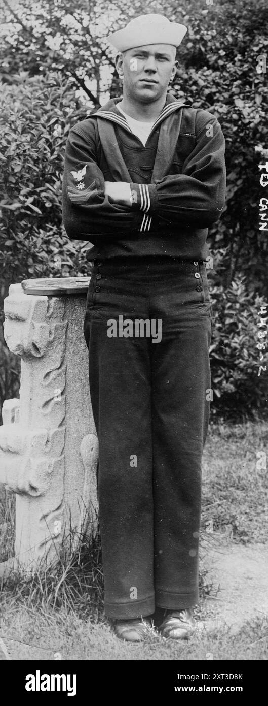 Ted Cann, between c1915 and 1918. Shows swimmer Tedford Harris Cann ...
