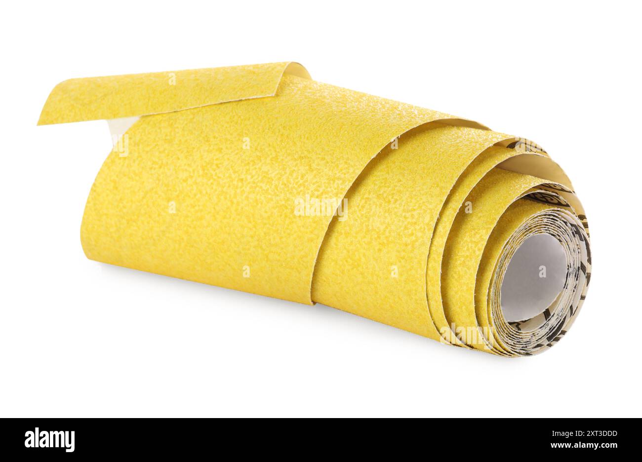 Rolled sheet of sandpaper isolated on white Stock Photo - Alamy