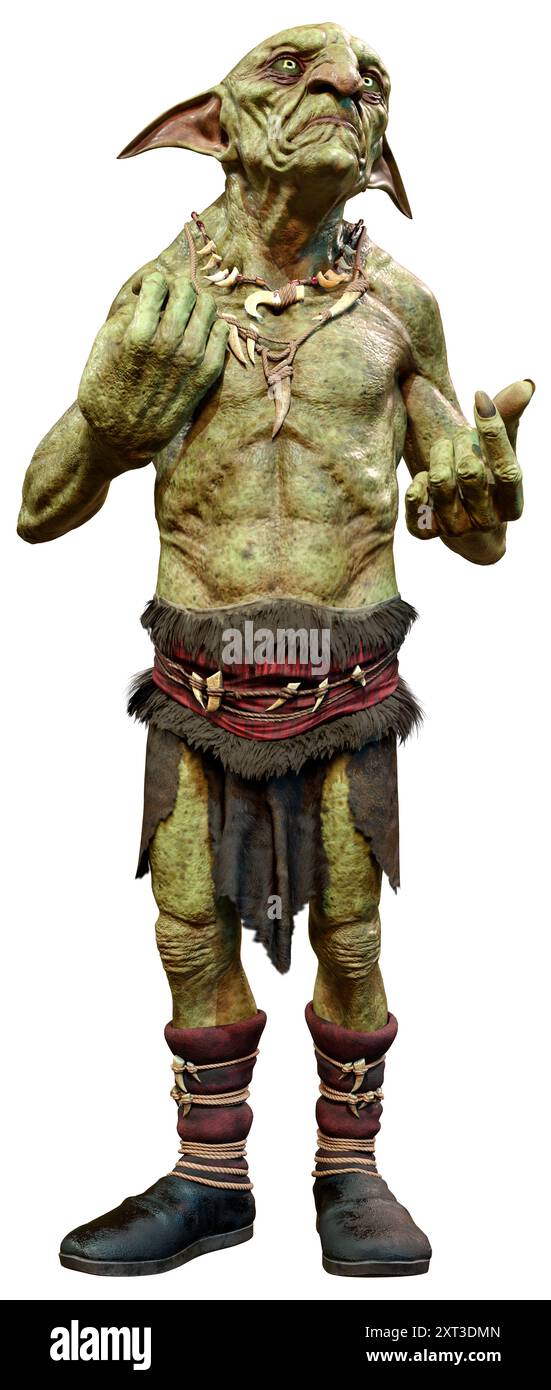 3D rendering of a fairy tale creature hobgoblin isolated on white ...