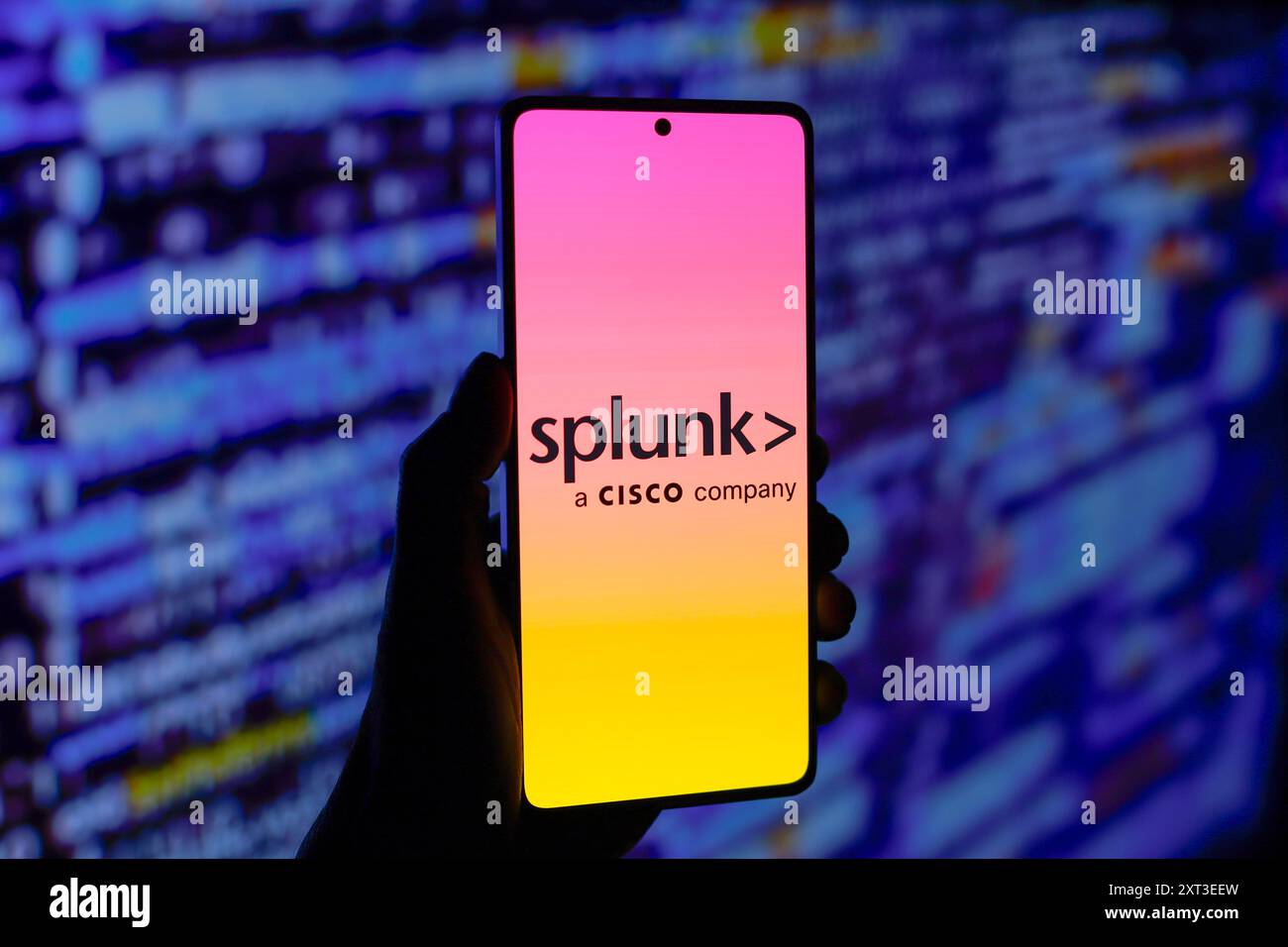 In this photo illustration, the Splunk Inc. logo is displayed on a ...