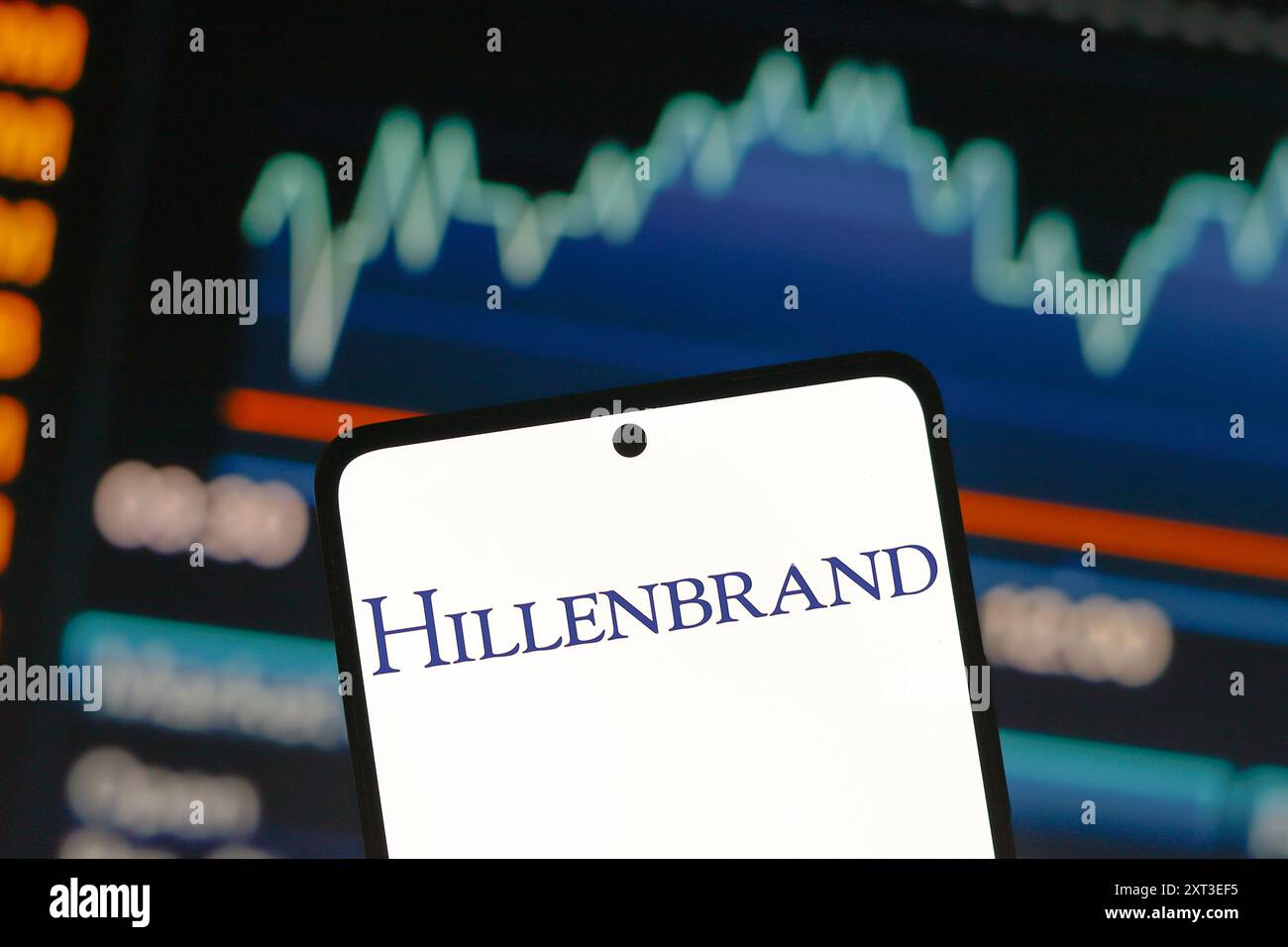 In this photo illustration, the Hillenbrand, Inc. logo is displayed on ...