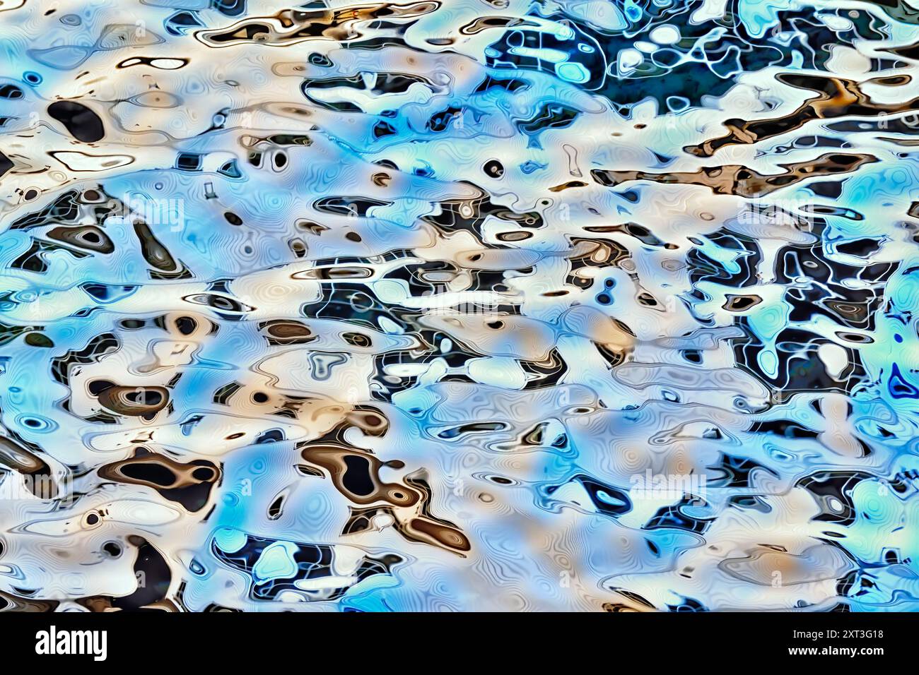 A mesmerizing abstraction of water reflections that distort an urban ...