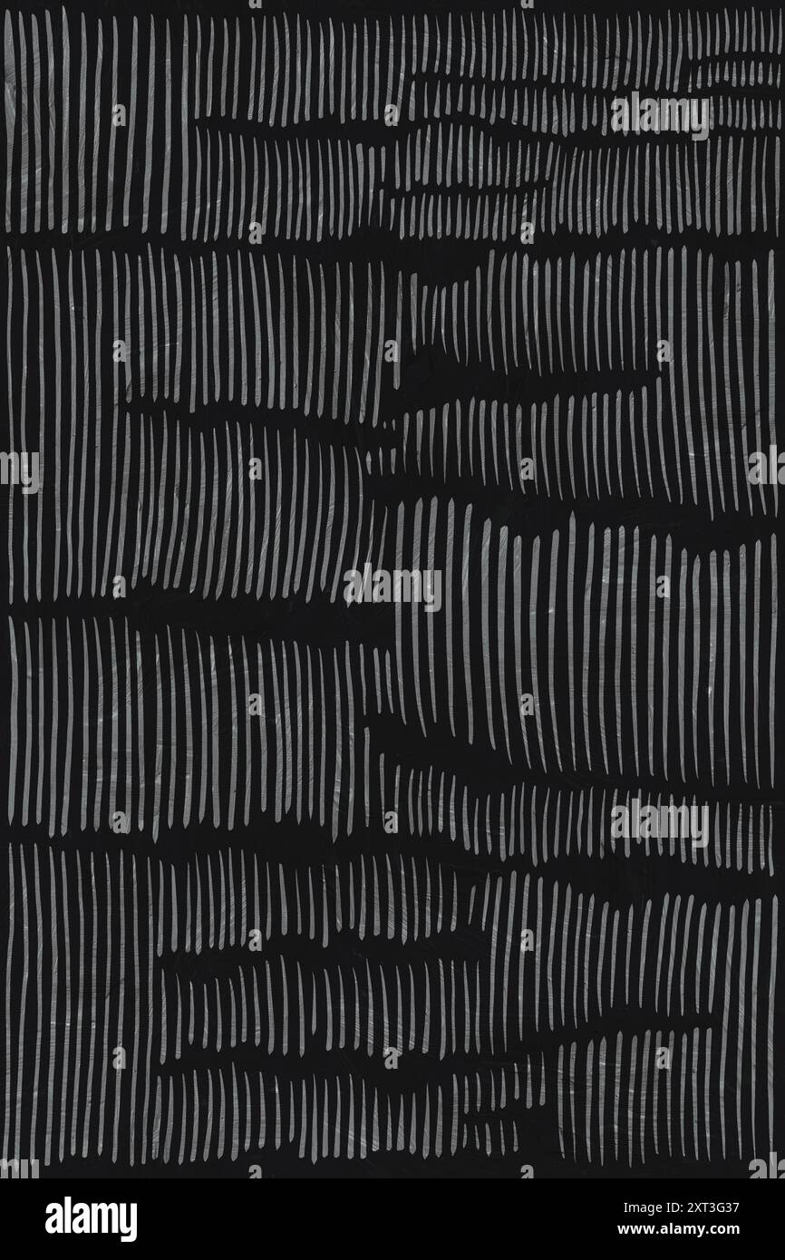 Abstract illustration featuring an array of uneven white vertical lines ...