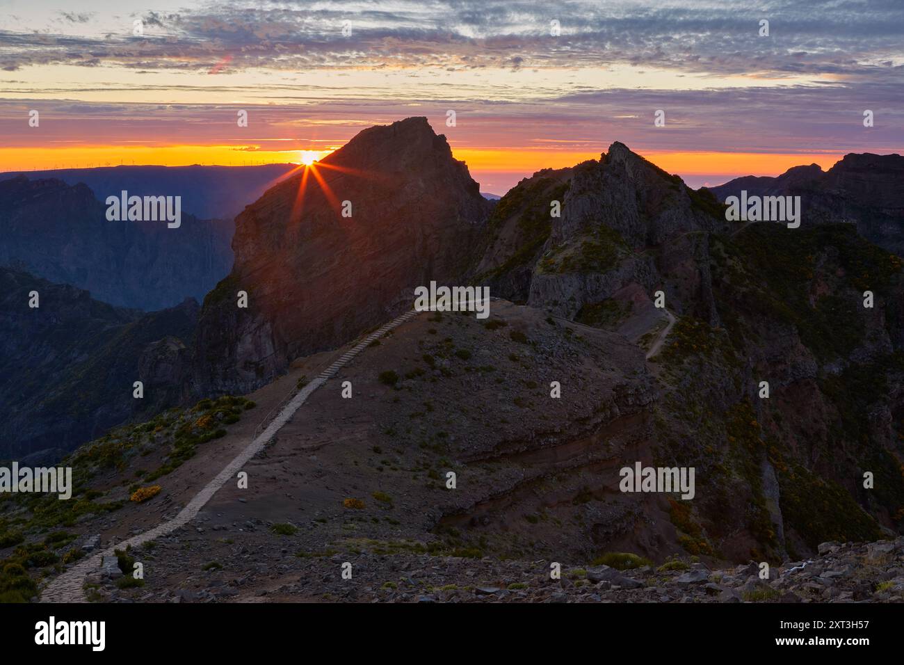 Captivating view of the sun rising above the mountainous landscape of ...