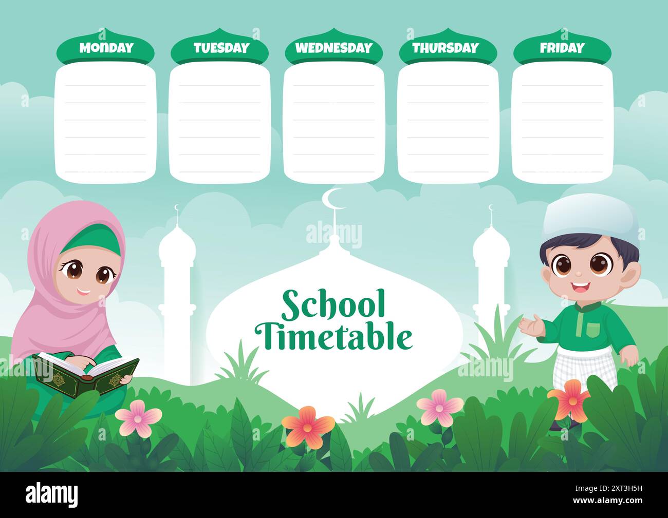 School timetable vector vectors hi-res stock photography and images - Alamy