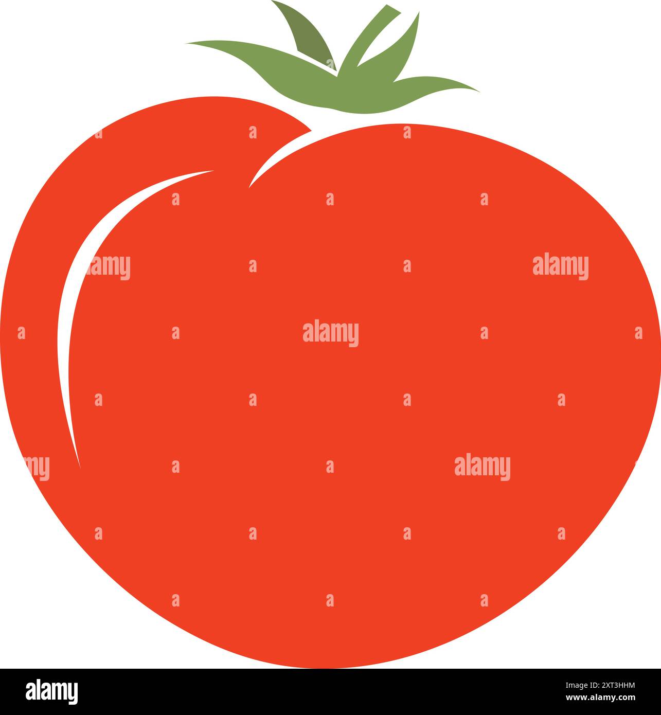 Red Fresh Organic Tomato Produce Vector: Juicy Vector Illustration. Stock Vector for Food ...