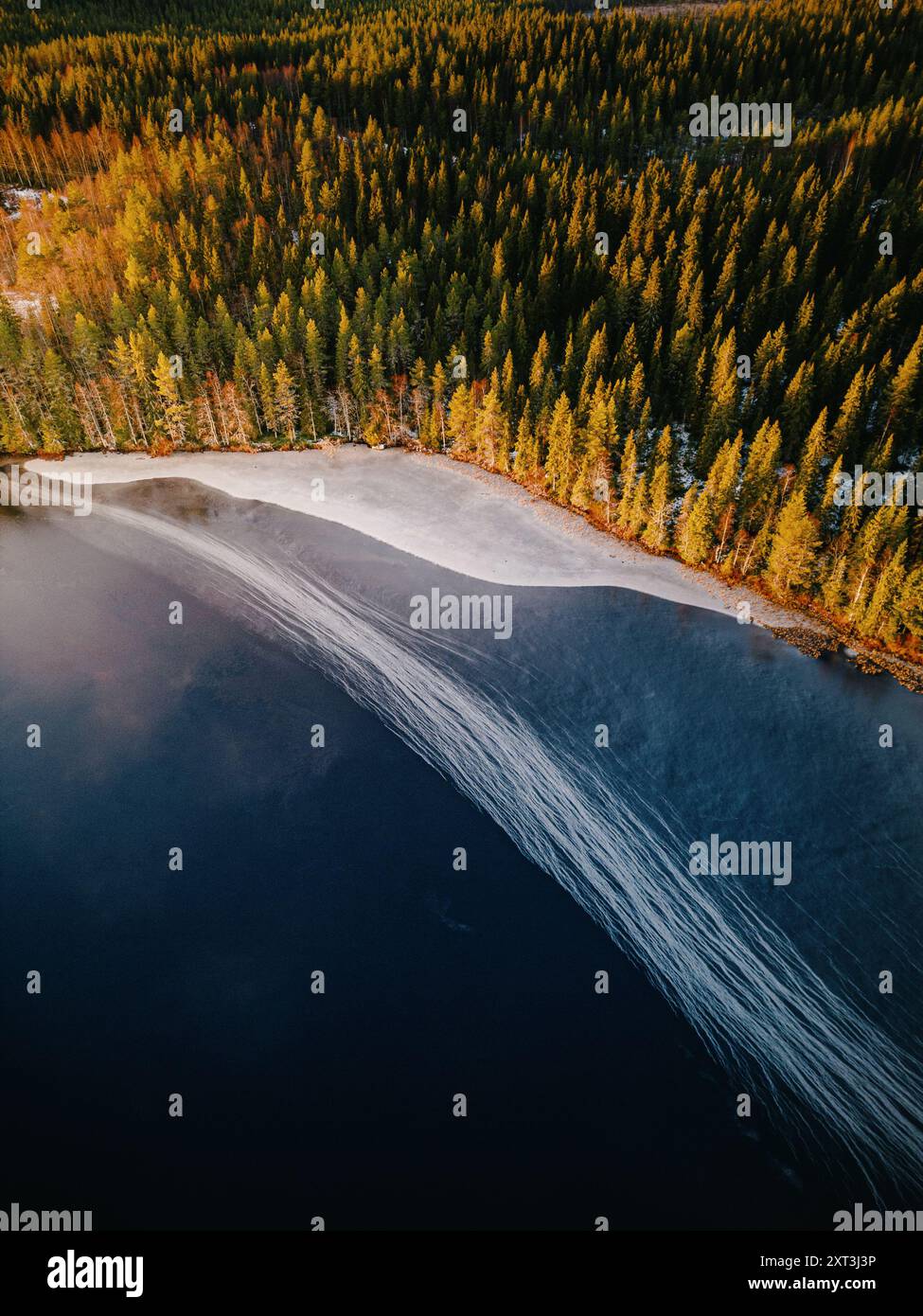 Aerial snowy forests river winter hi-res stock photography and images ...