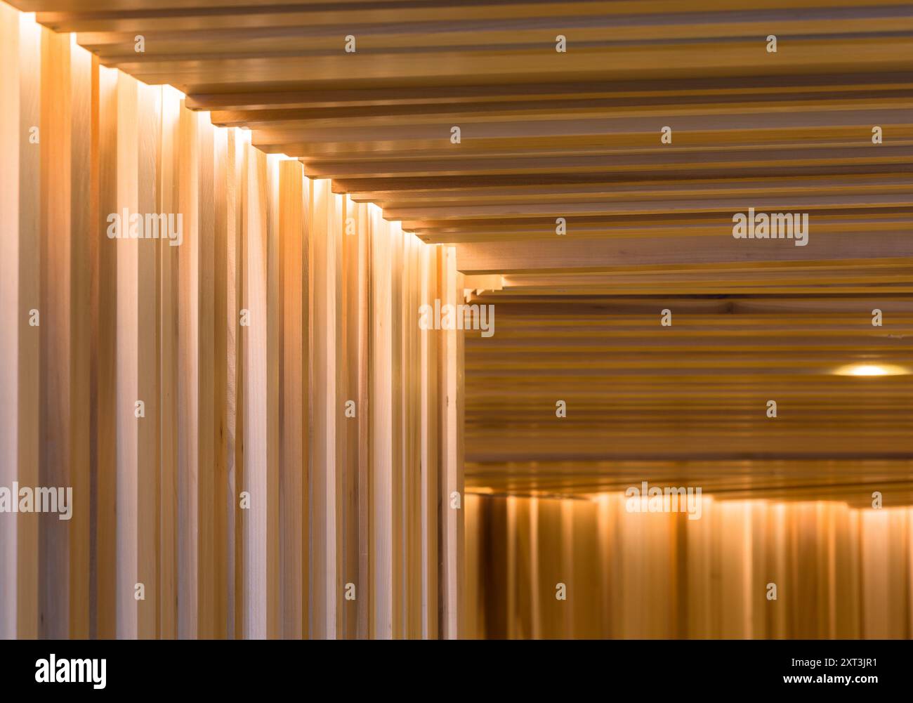 An abstract image featuring golden vertical lines of a modern ...