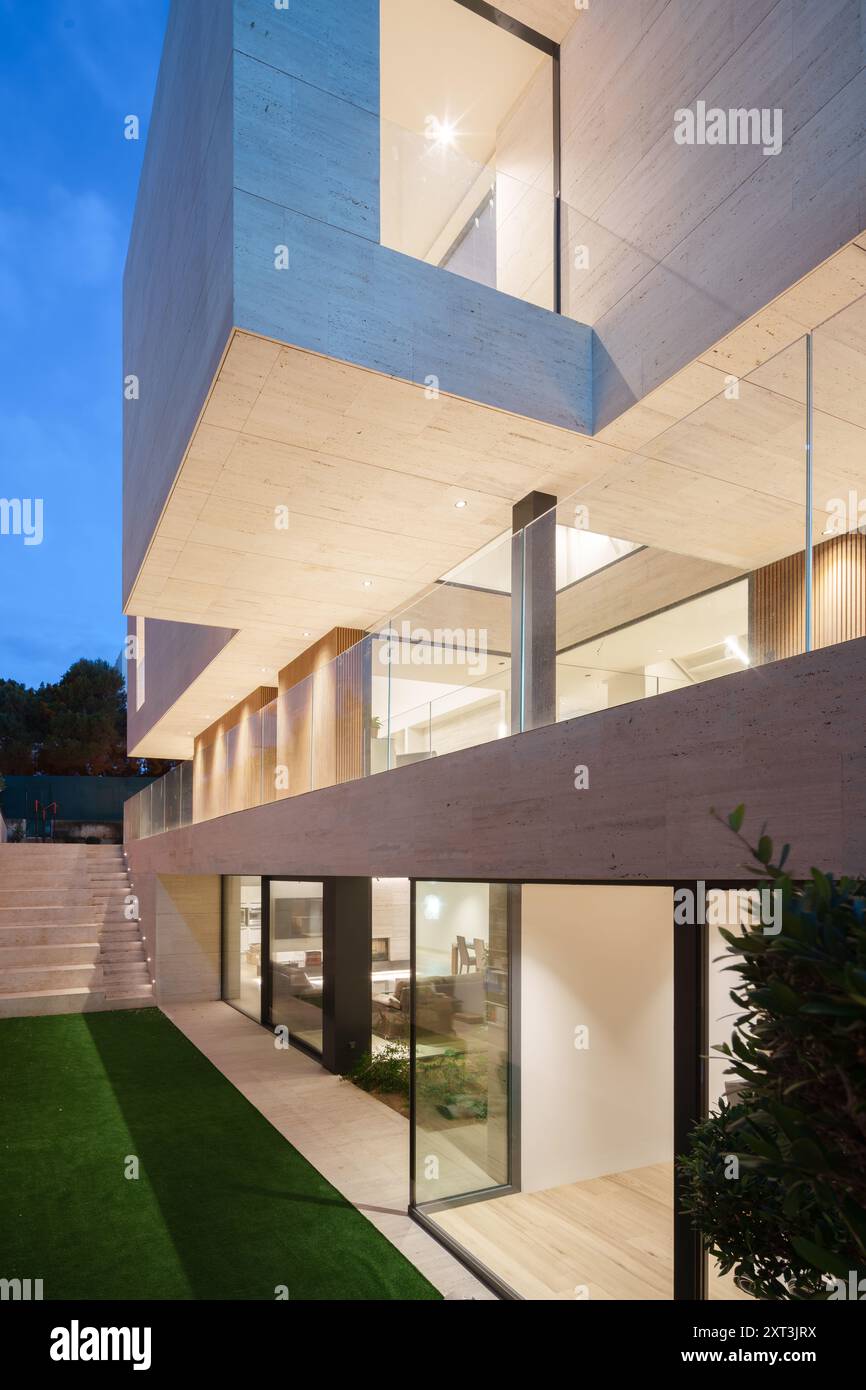This image features a stunning 21st century design house, characterized ...
