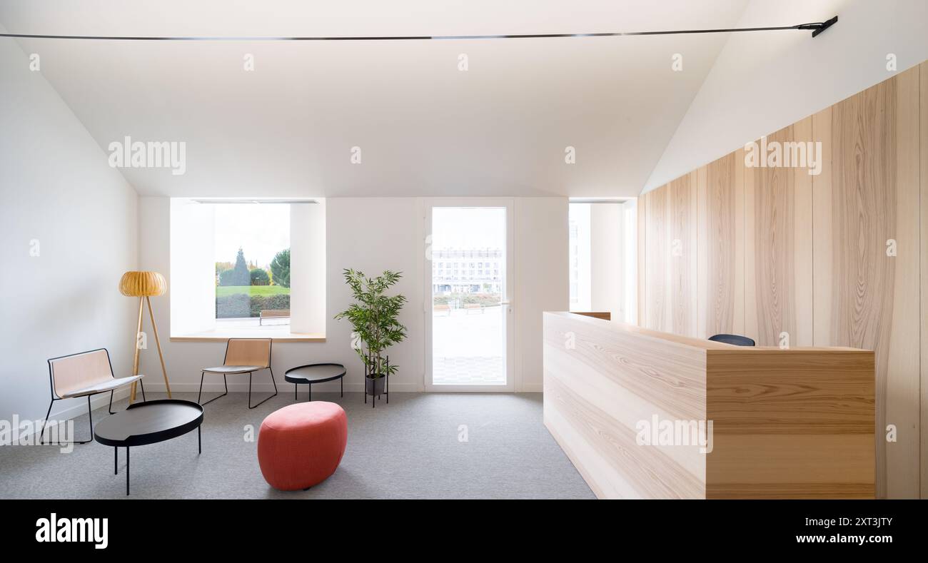 This image showcases the interior of a modern dental clinic highlighted ...