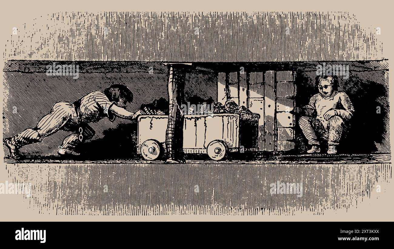 Child labour in coal mines: Thruster and a trapper in a coal mine ...