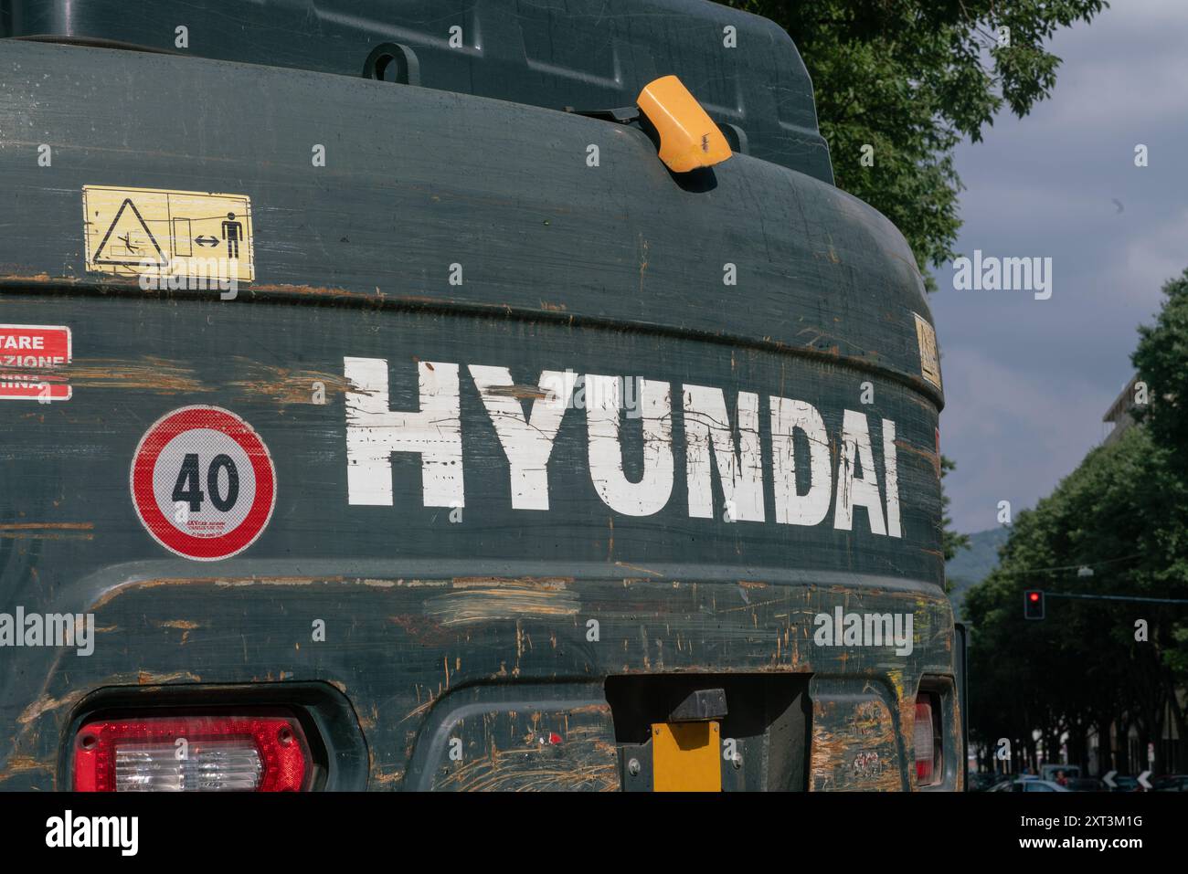 hyundai logo, detail heavy vehicle, excavator is an essential machine ...