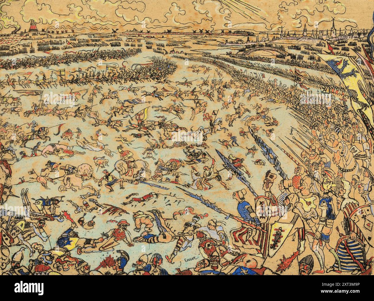 Battle of the Golden Spurs (Bataille des éperons d'or) , 1895. Found in ...