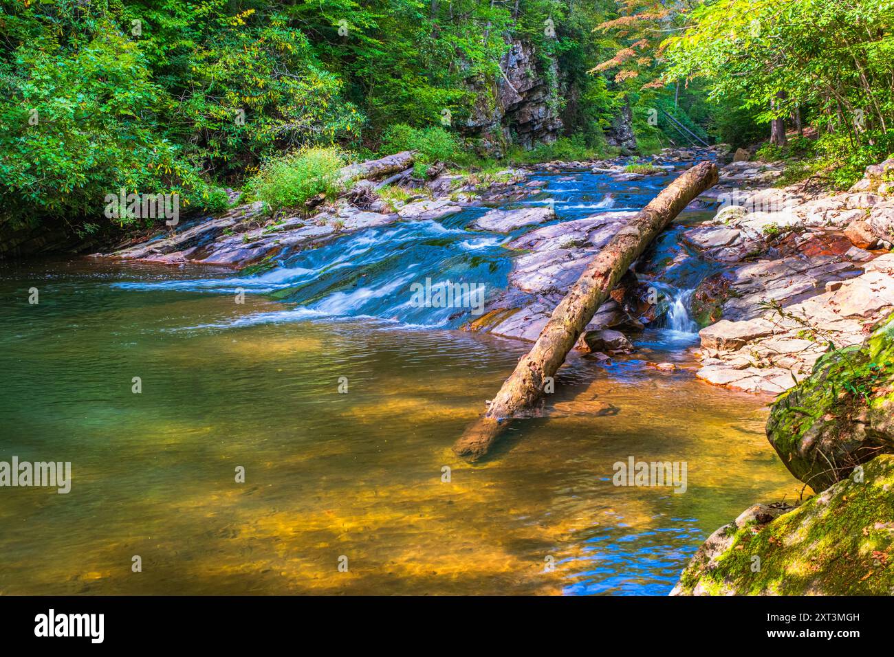 Paint Creek flows over Stephen Falls, a small slide waterfall, in Paint ...