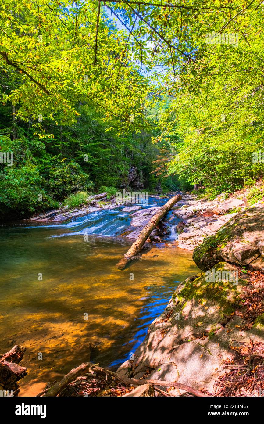 Paint Creek flows over Stephen Falls, a small slide waterfall, in Paint ...