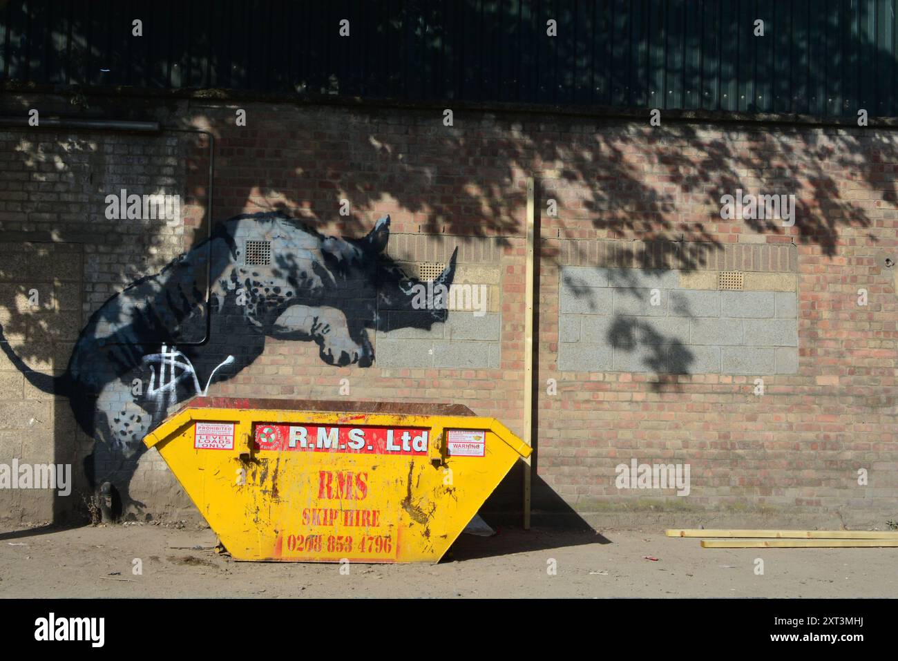 London, UK. 13th Aug, 2024. Banksy reveals Rhino as eighth artwork in ...