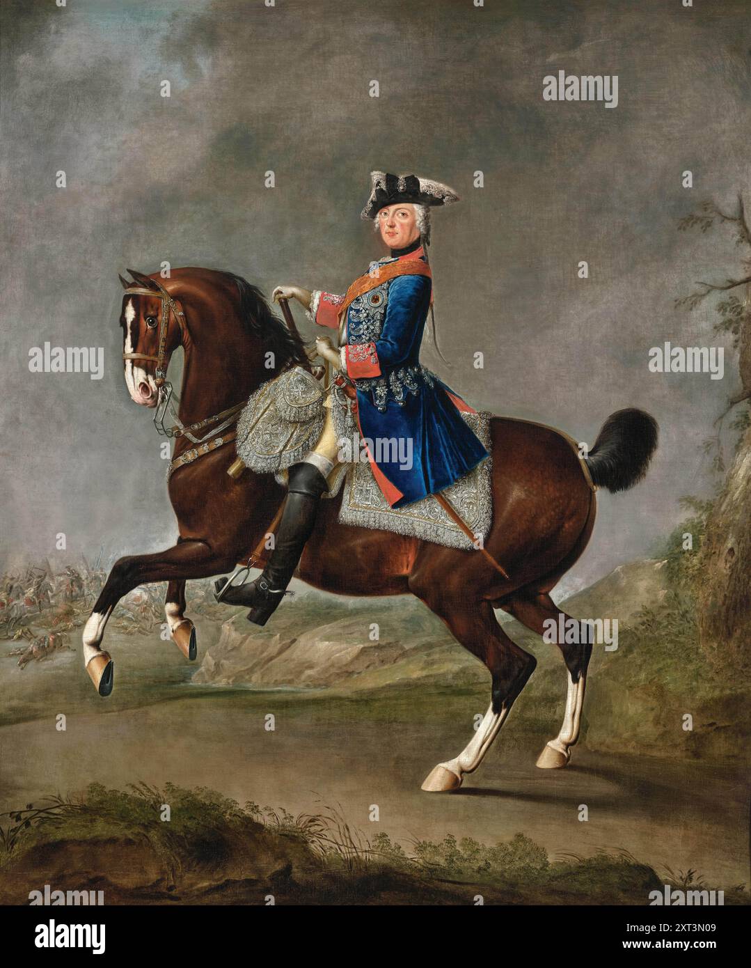 Equestrian portrait of King Frederick II of Prussia, wearing the star ...