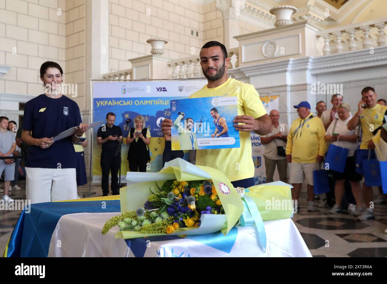 KYIV, UKRAINE - AUGUST 13, 2024 - Ukrainian wrestler Parviz Nasibov, a ...