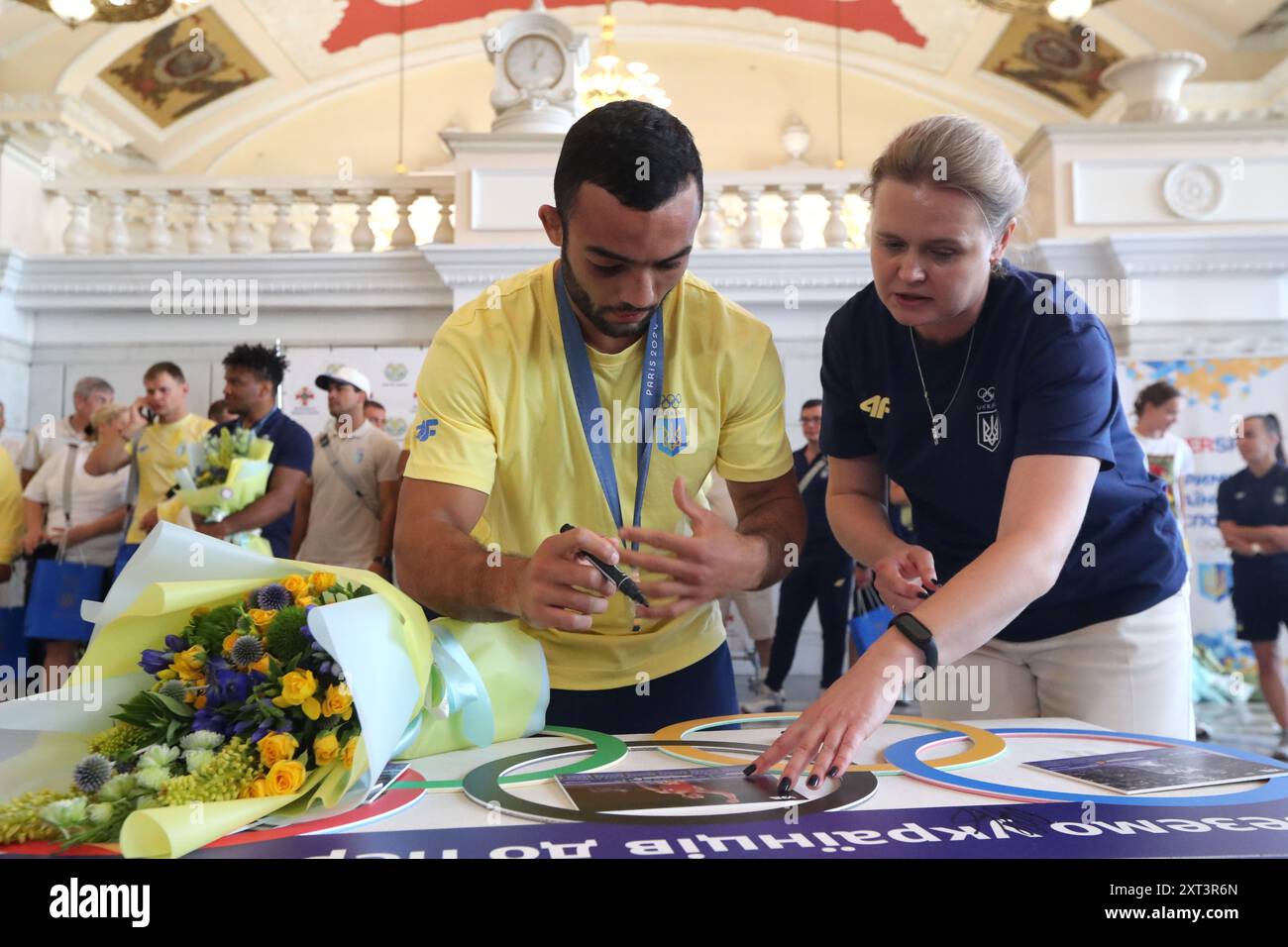 KYIV, UKRAINE - AUGUST 13, 2024 - Ukrainian wrestler Parviz Nasibov, a ...