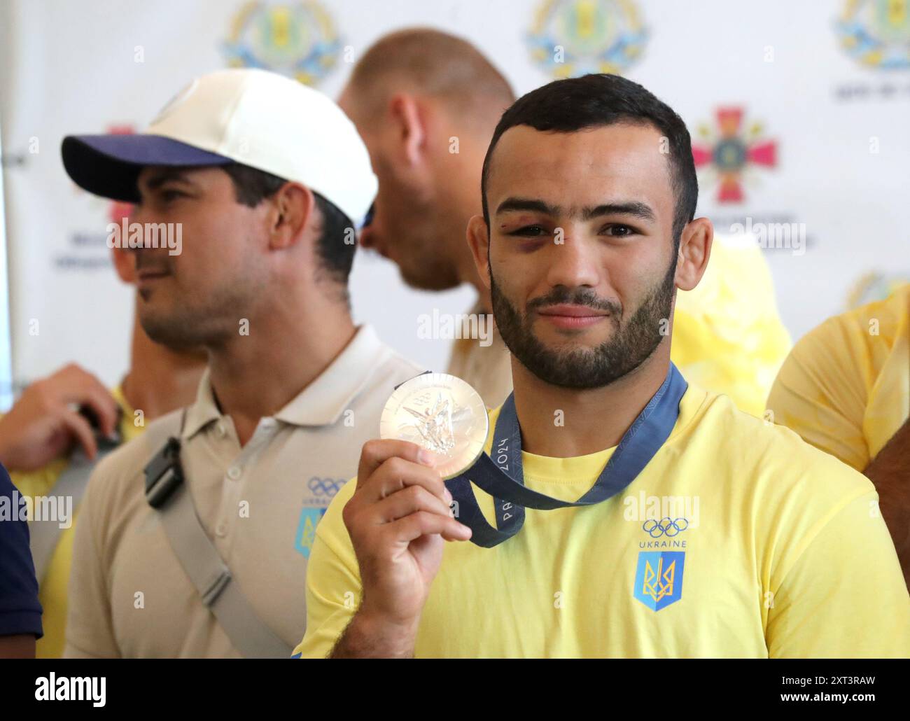KYIV, UKRAINE - AUGUST 13, 2024 - Ukrainian wrestler Parviz Nasibov, a ...