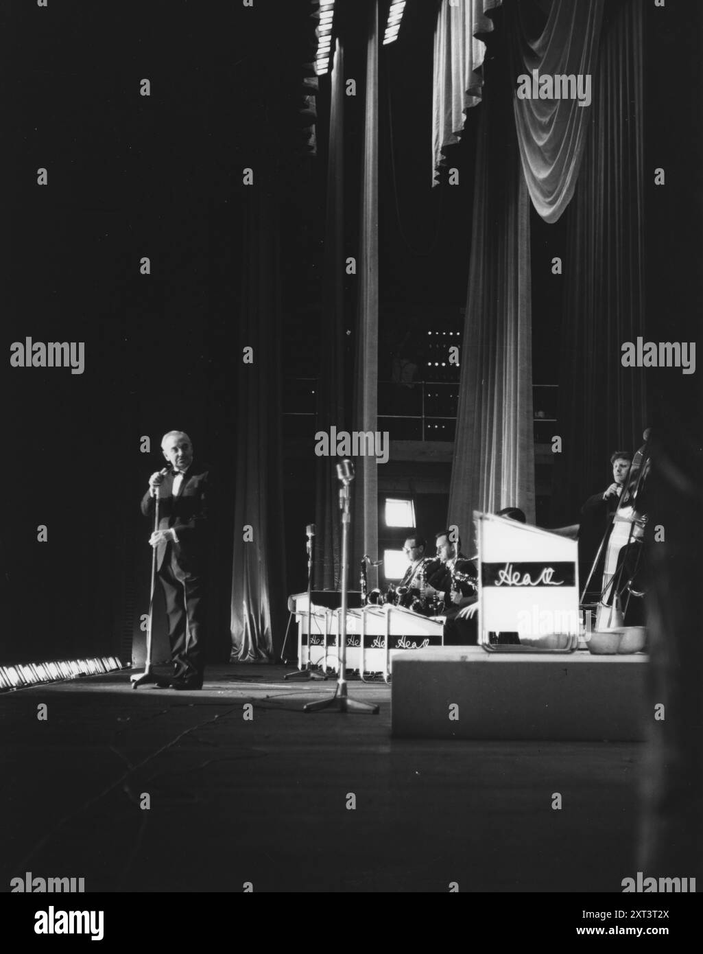 Performing with his band Black and White Stock Photos & Images - Alamy