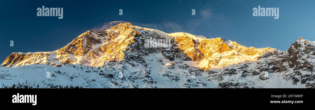 High resolution panorama shot of the Ortler Mountain in the European ...