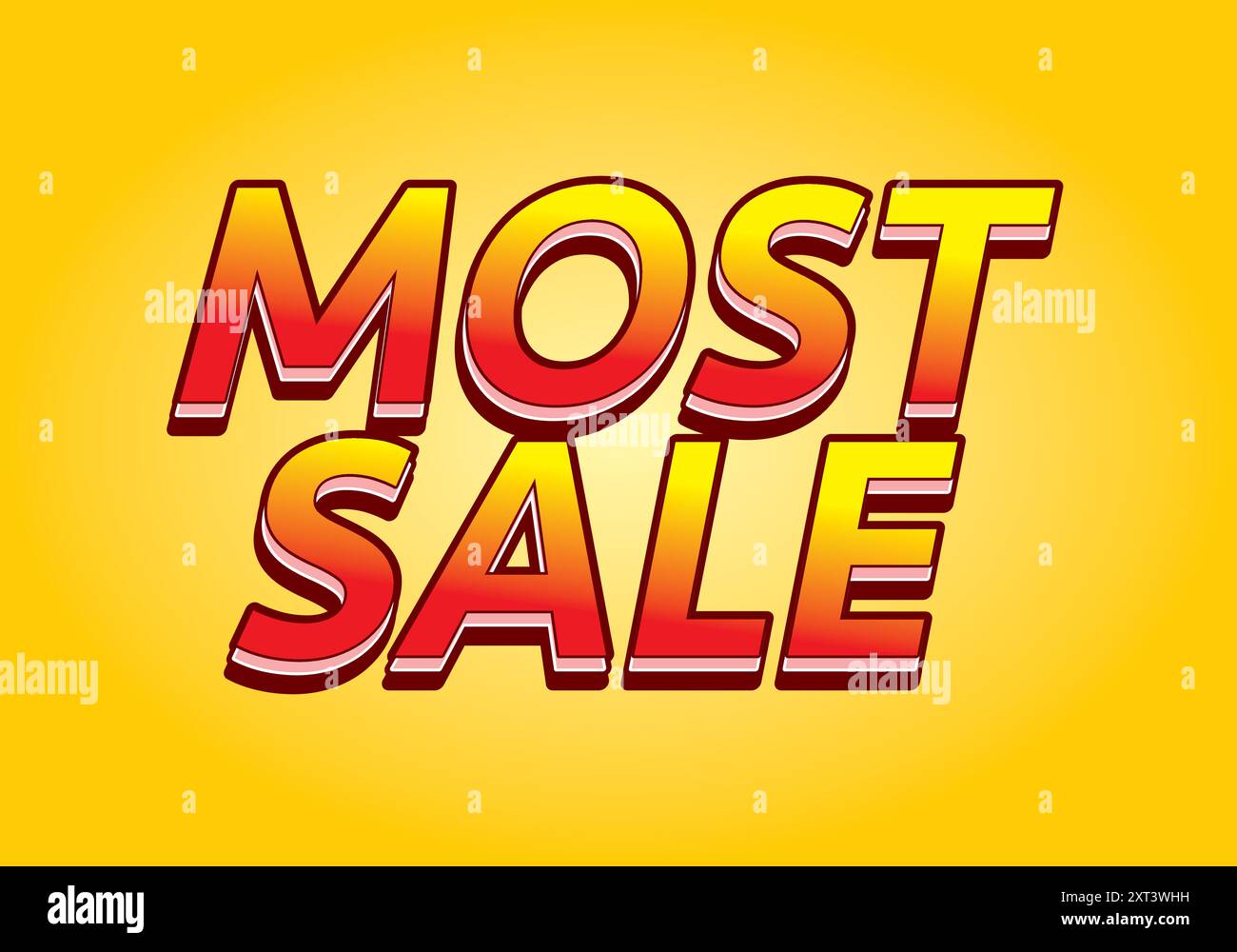 Most sale. Text effect design in 3D style with good colors Stock Vector ...