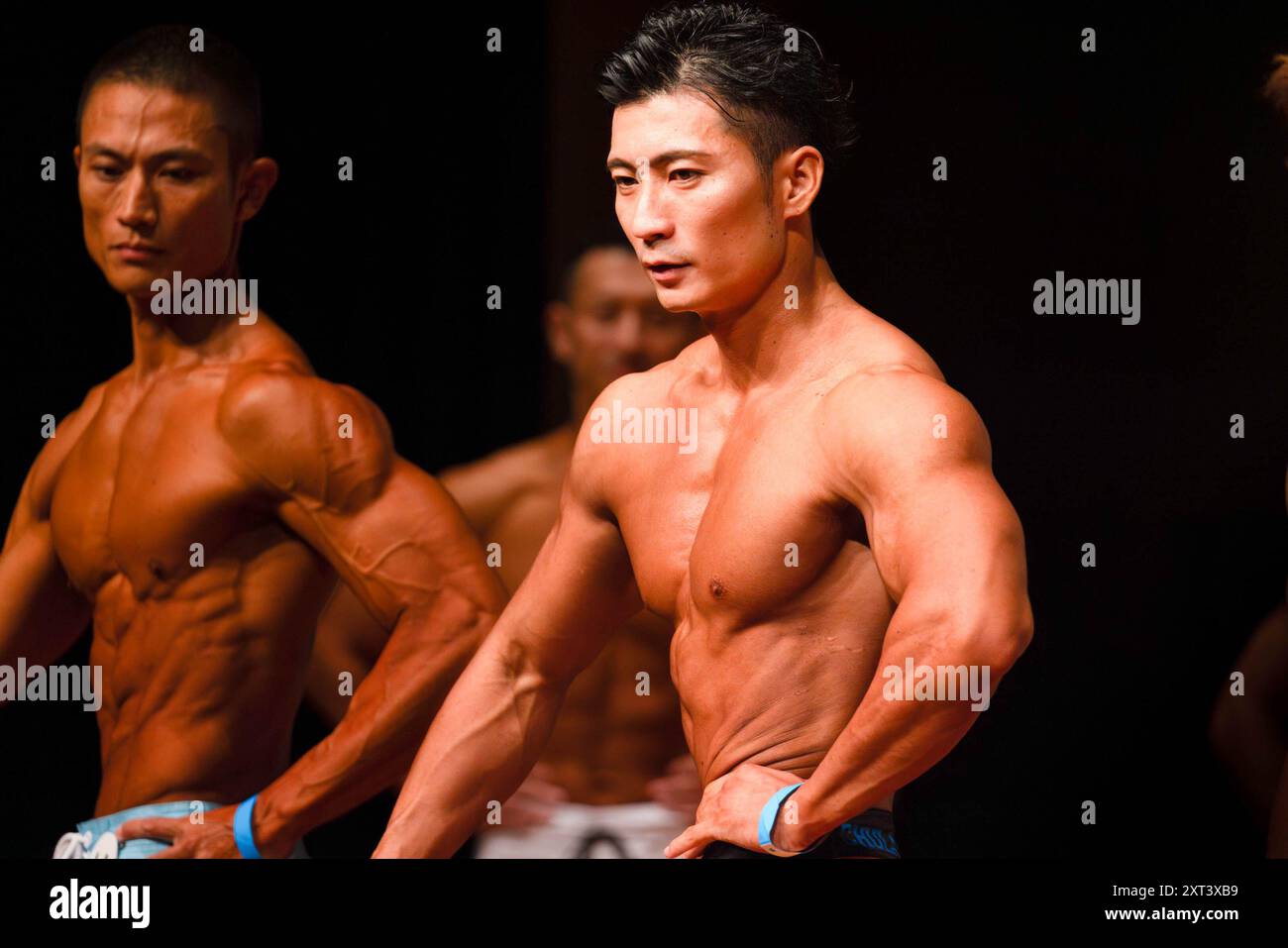 Ak? Y?ma poses during Men's Physique competition at ANNBBF's 1st Kanto ...