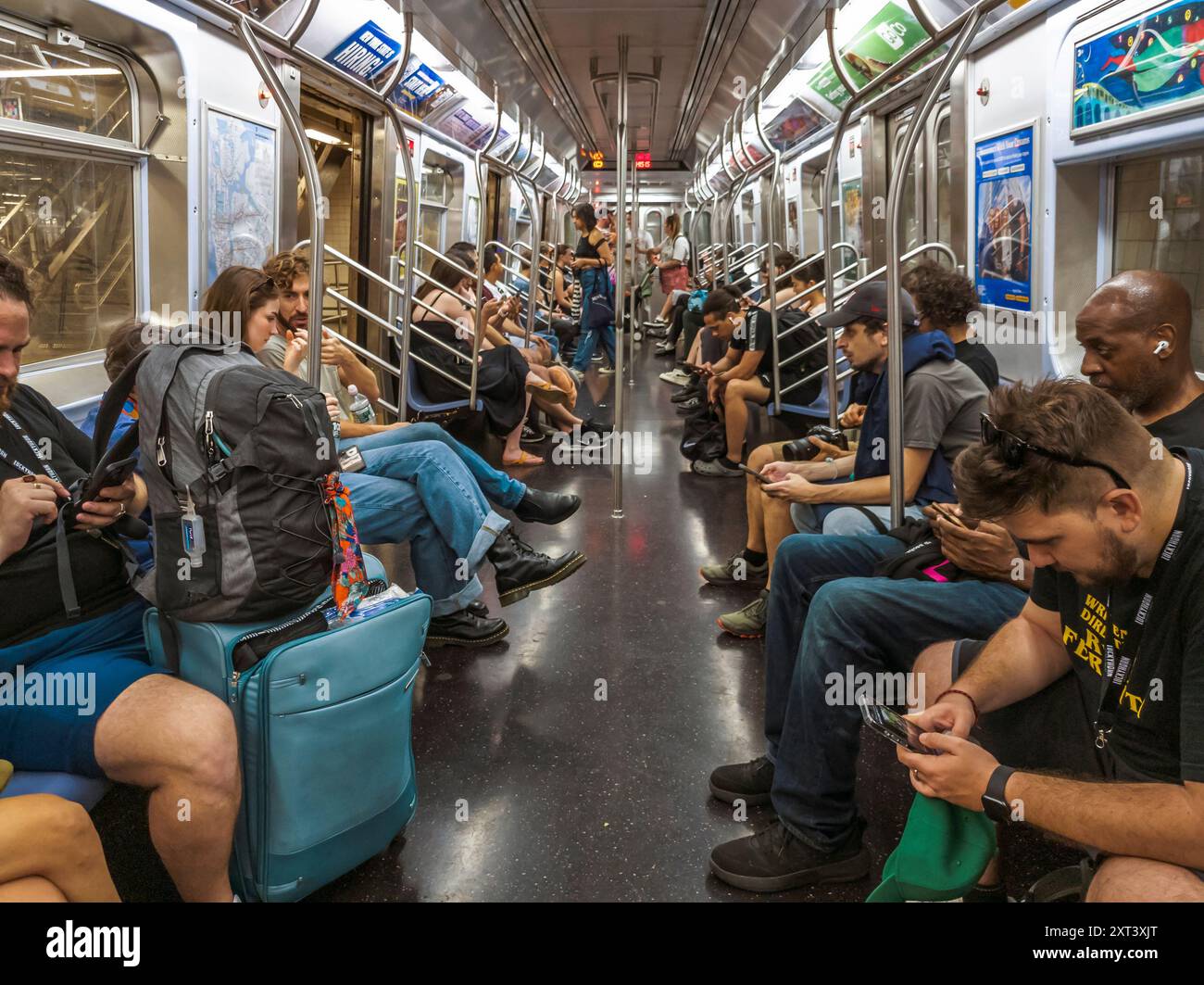 Weekend ridership in the subway in New York on Sunday, August 4, 2024 ...