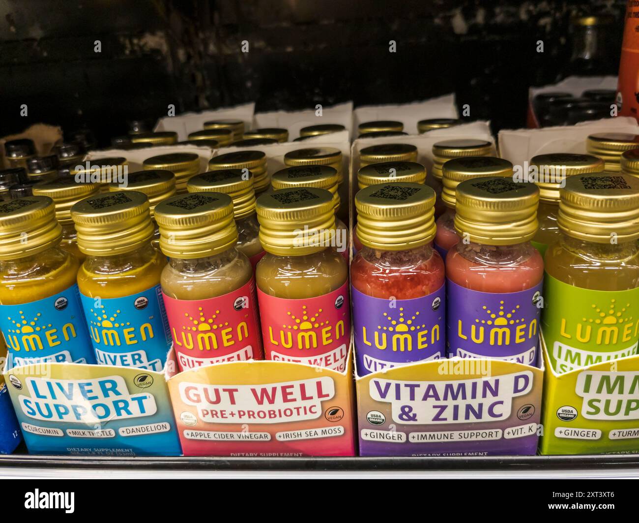 A selection of Lumen brand dietary supplements in a supermarket in New ...