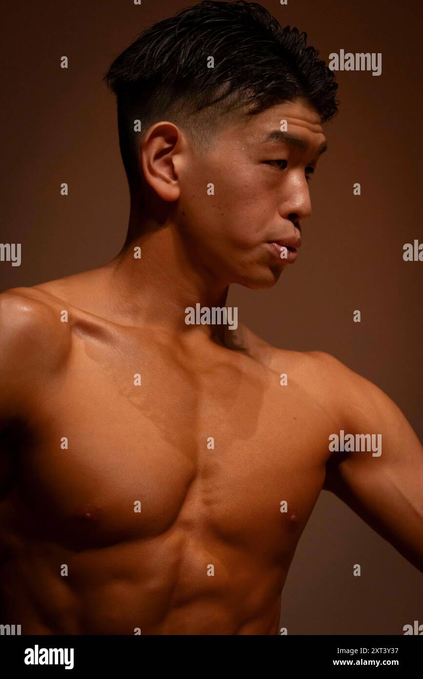 Yokosuka, Japan. 11th Aug, 2024. Tatsumi Shinji poses during Men's ...