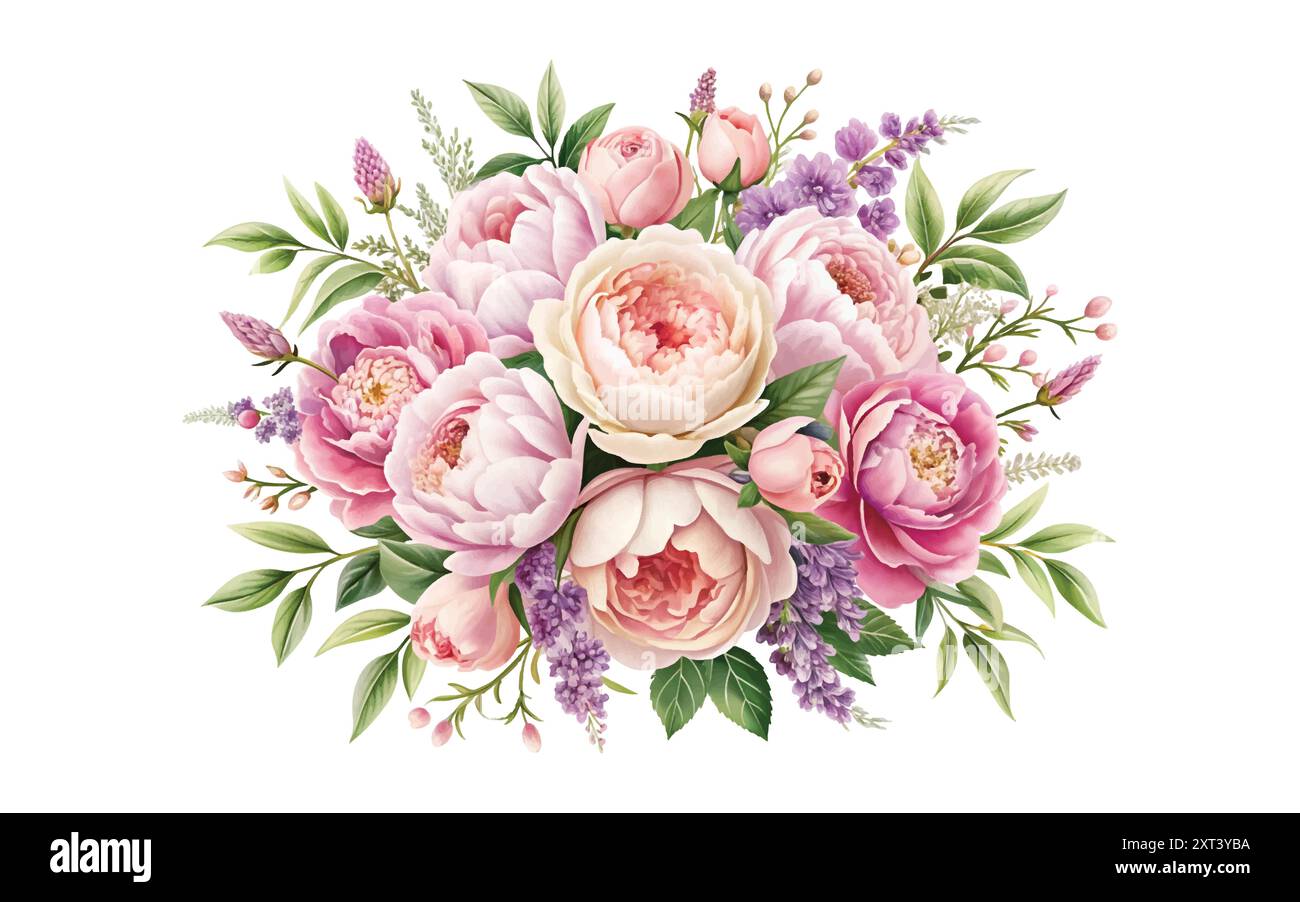 Light pink peony Stock Vector Images - Alamy