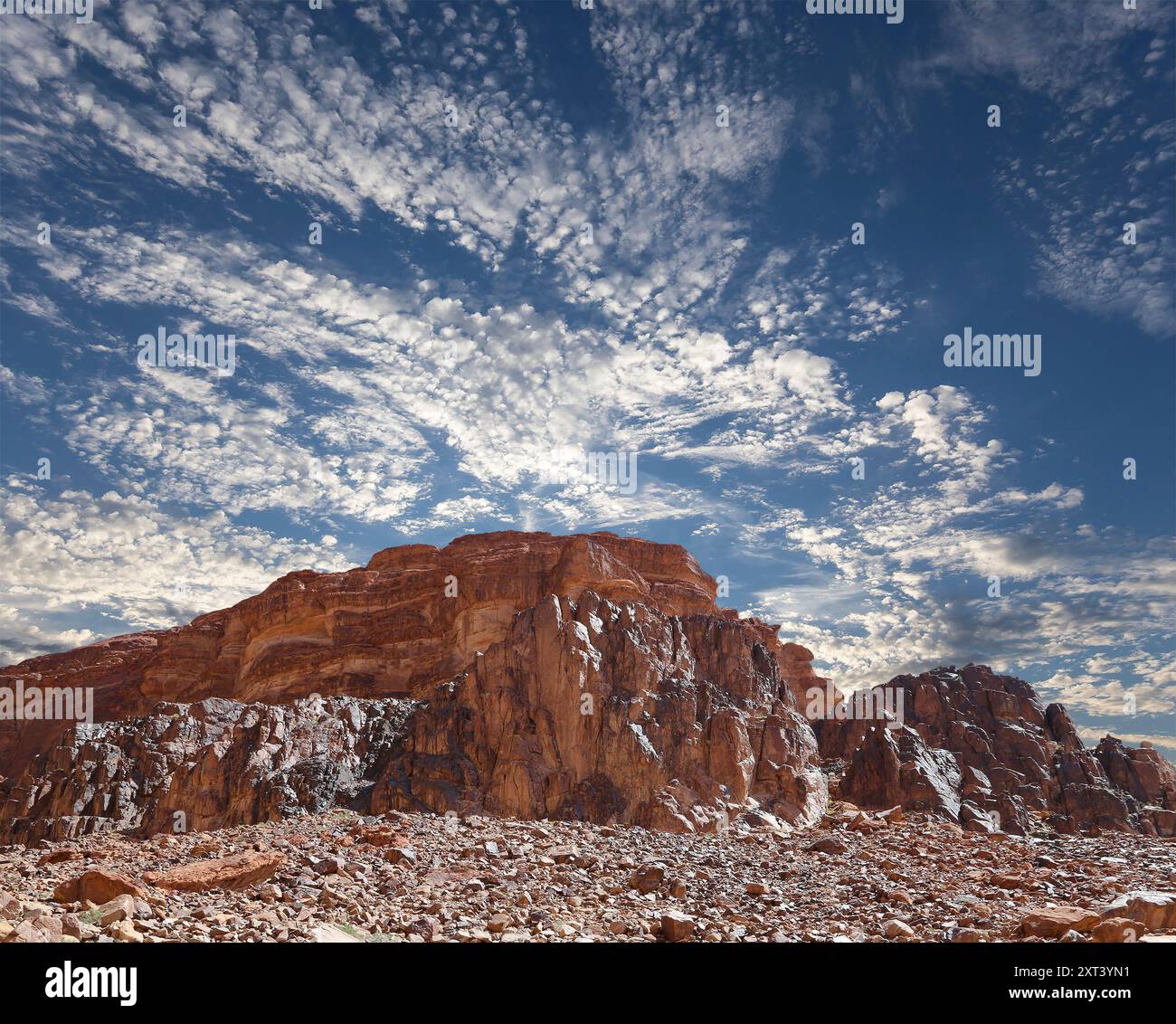 Mountains of Wadi Rum Desert also known as The Valley of the Moon is a ...