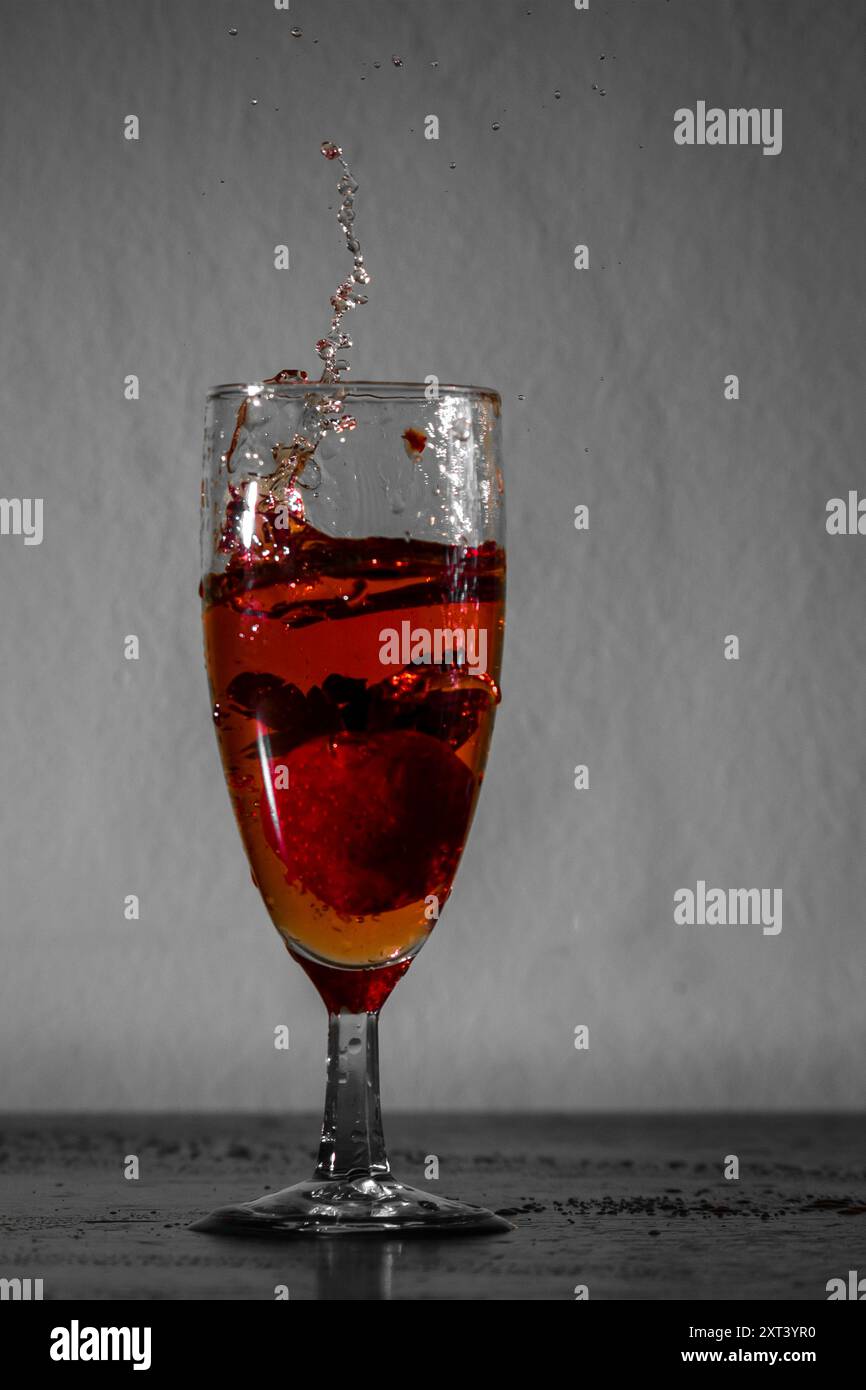 A refreshing beverage with a fruity splash and sparkling effervescence ...