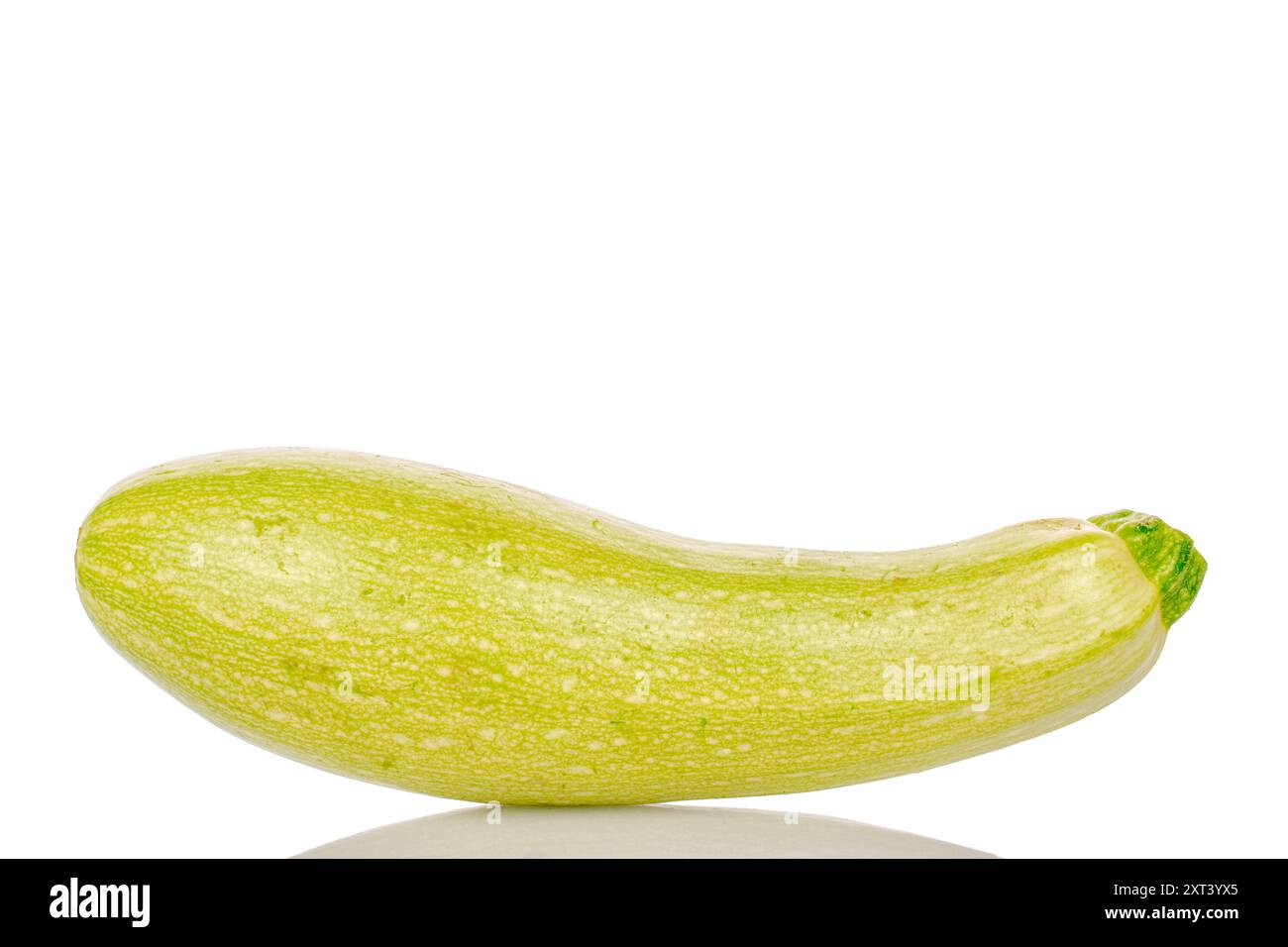 One ripe zucchini, macro, isolated on white background Stock Photo - Alamy