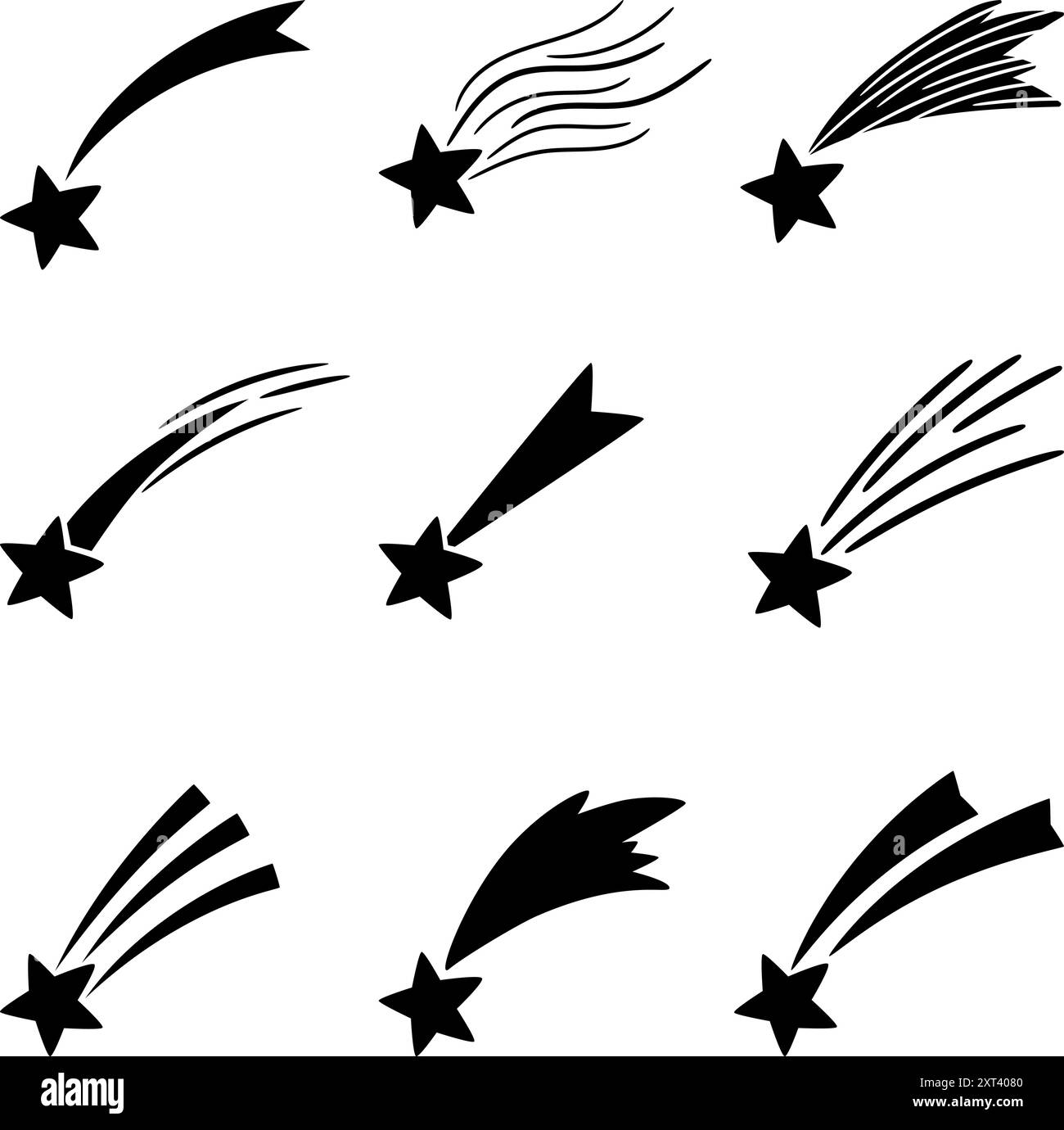 Falling stars background shooting Black and White Stock Photos & Images ...