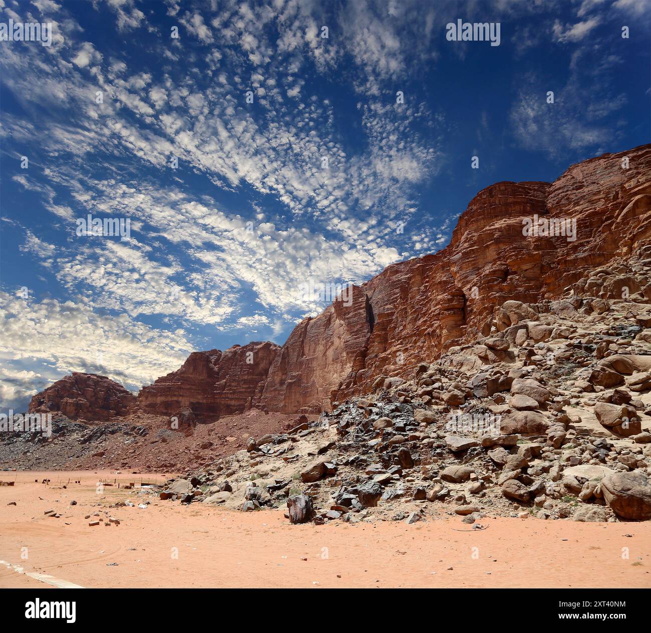 Mountains of Wadi Rum Desert also known as The Valley of the Moon is a ...