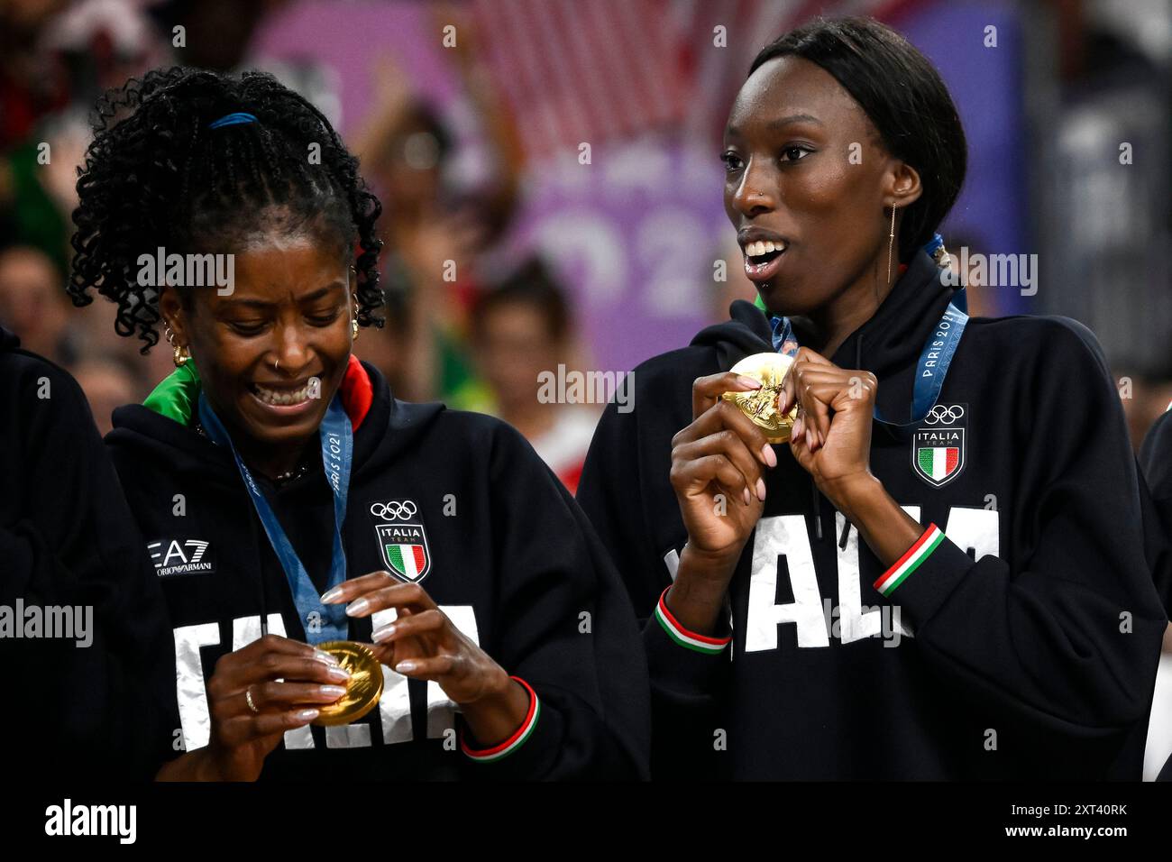 Myriam Fatime Sylla and Paola Ogechi Egonu of Italy celebrate at the ...