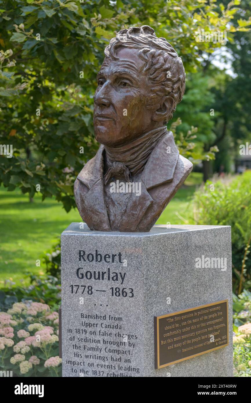 Robert Gourlay Bust Statue Sculpture, Toronto, Canada Stock Photo - Alamy