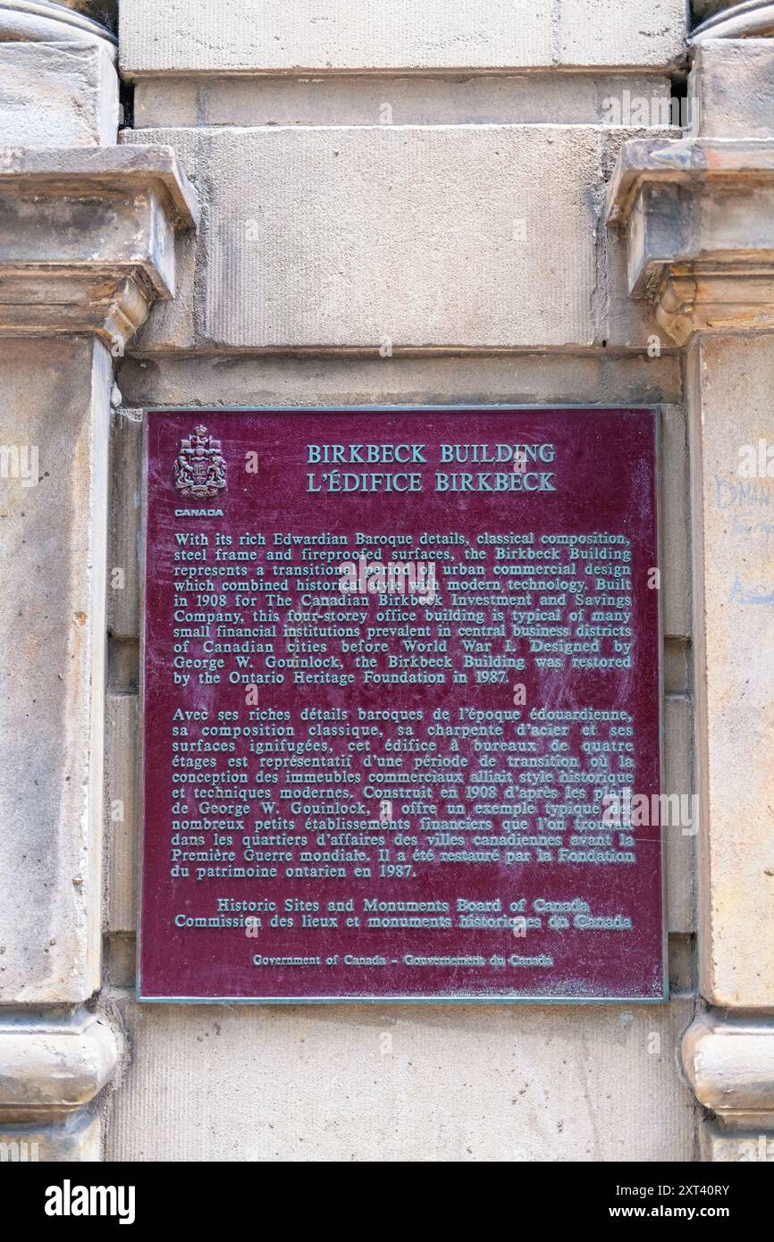 Birkbeck Building National Historic Site of Canada, Toronto, Canada ...