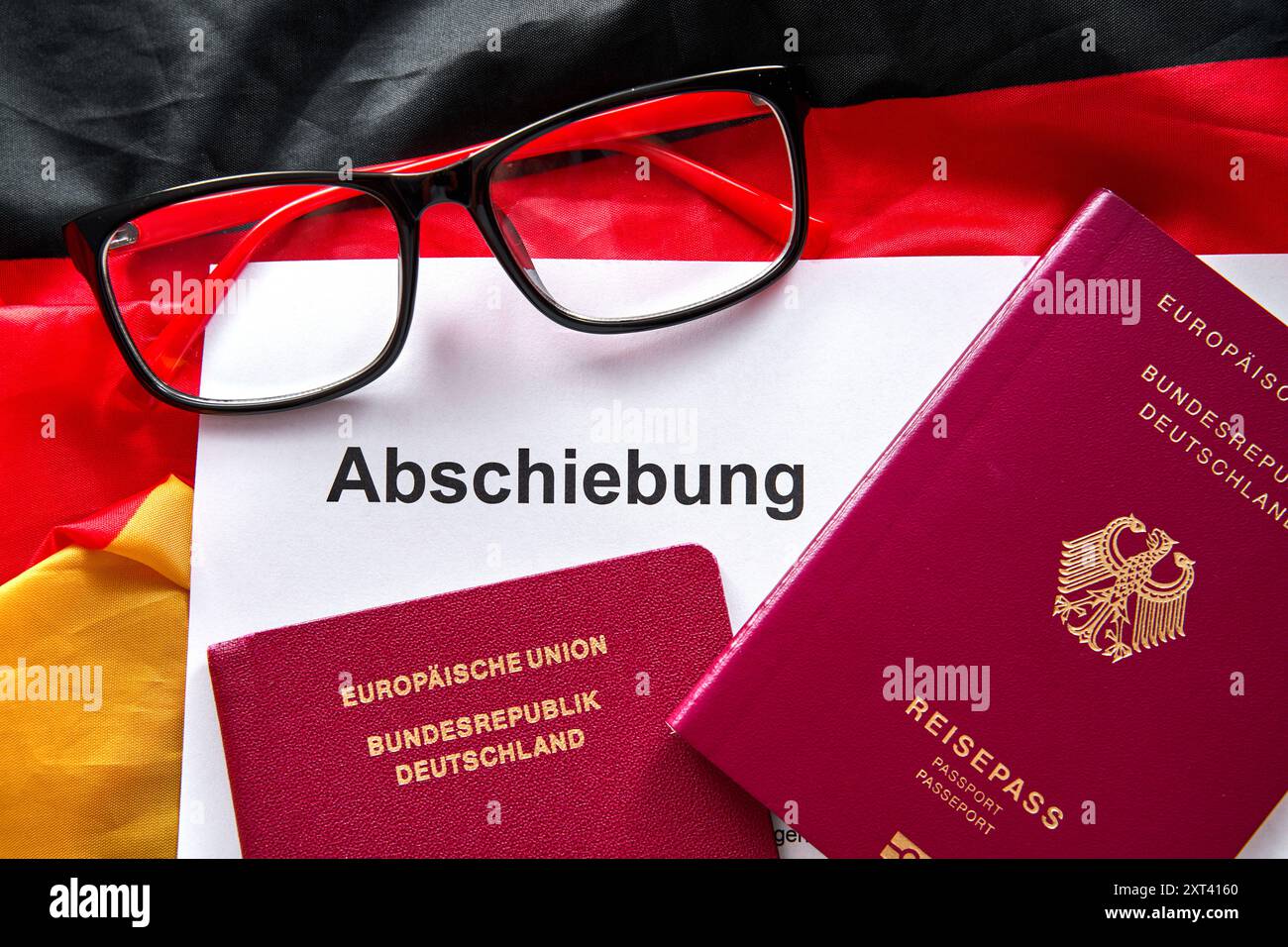 13 August 2024: A document with the title Abschiebung lies next to ...