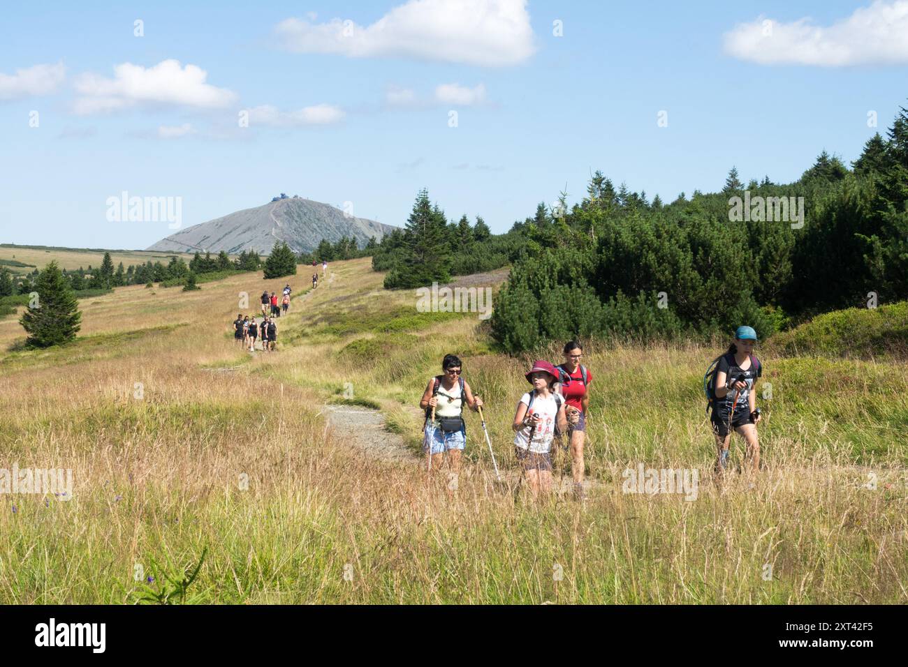Active Healthy Lifestyle Family Walking Hike Trip The Giant Mountains ...